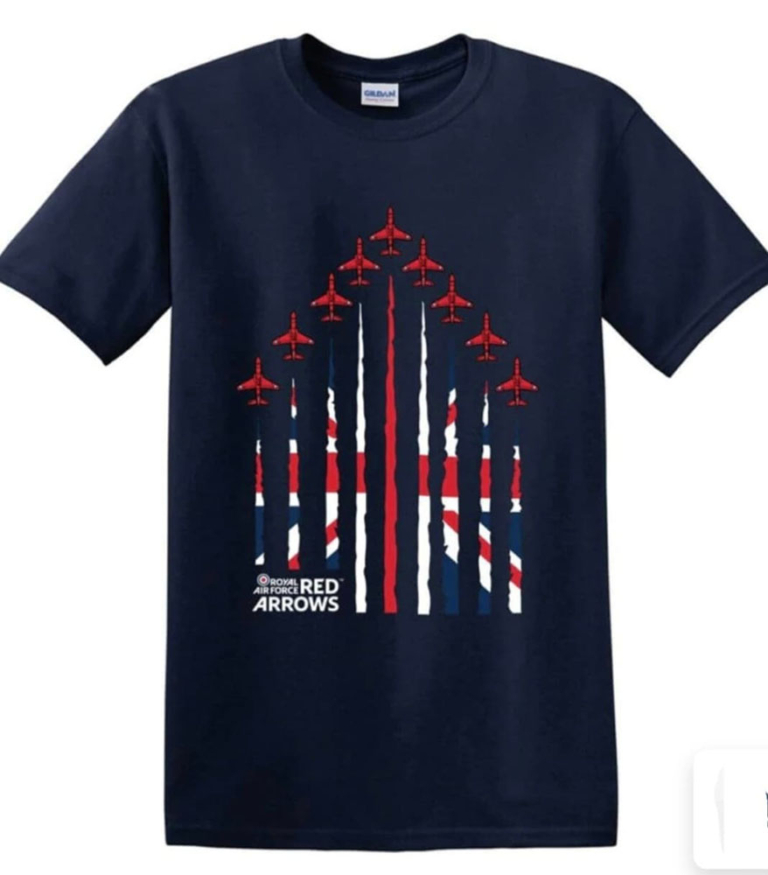 Union Jack Red Arrows Formation Adults T-Shirt (Navy) - The Reds ...